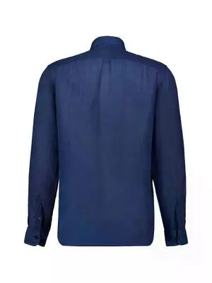 120% Lino Pocket Long-sleeve Shirt - Blue