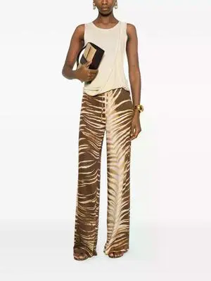 Just Cavalli Print Detail Palazzo Trousers - Neutrals