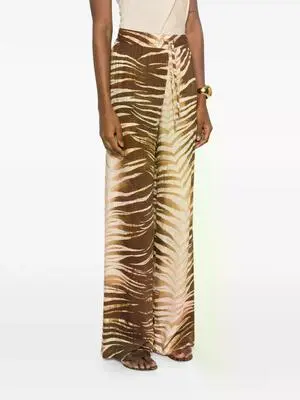 Just Cavalli Print Detail Palazzo Trousers - Neutrals