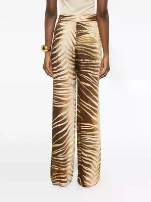 Just Cavalli Print Detail Palazzo Trousers - Neutrals