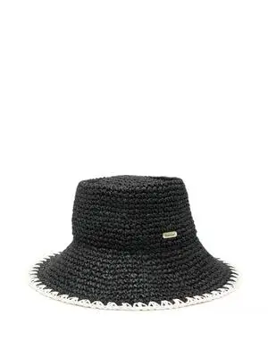 Barbour Camille Contrasting-trim Fedora Hat - Black