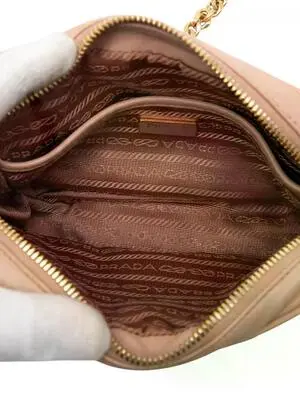 Prada 2000-2025 Nappa Gaufre Camera Crossbody Bag - Brown