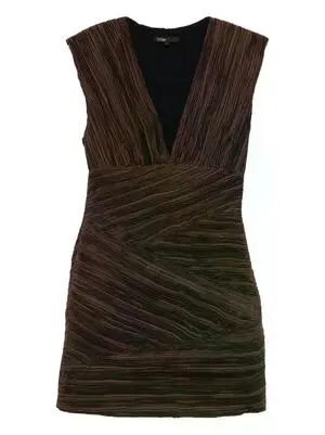 Maje Pleated V-neck Dress