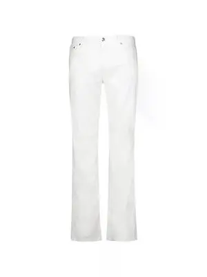 120% Lino Slim-fit Trousers - White