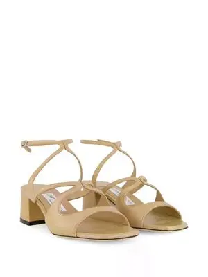 JIMMY CHOO Azilia Strappy Leather Sandals - Neutrals