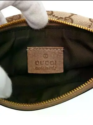 Gucci Gg Canvas Bamboo Pouch