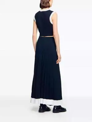 Sandro Pleated Button-front Midi Skirt
