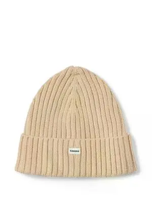 Sandro Ribbed Beanie - Neutrals