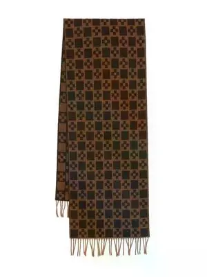 Sandro Geometric-pattern Wool Scarf - Brown