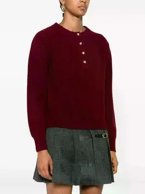 Sandro Ribbed Button-embellished Sweater