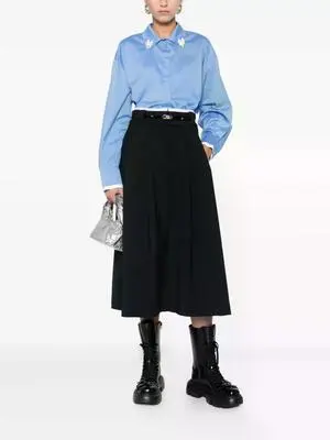 Maje Belted Midi Skirt