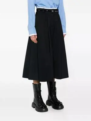 Maje Belted Midi Skirt