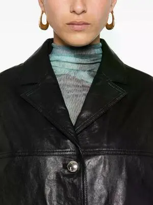Maje Single-breasted Leather Blazer