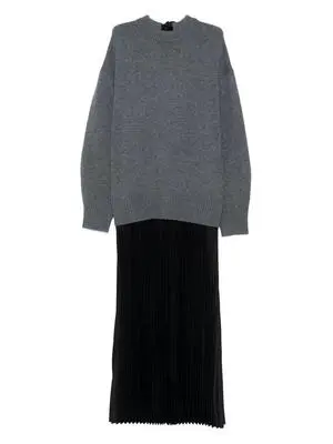 Maje Pleated Sweater Dress