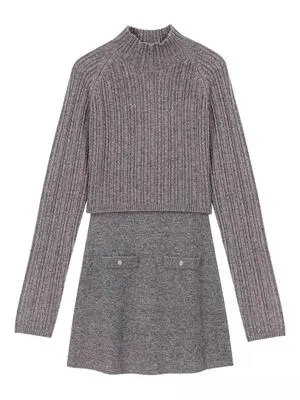 Maje Layered Mini Sweater Dress