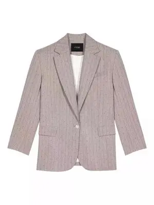 Maje Rhinestone Pinstripe Suit Jacket