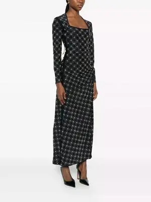 Maje Square-neck Patterned Dress