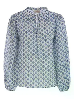 MC2 SAINT BARTH Floral Harper Blouse - Neutrals
