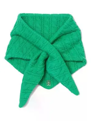 Sandro Cable-knit Scarf - Green