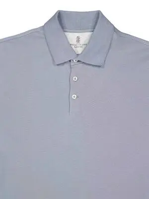 Brunello Cucinelli Button Short-sleeve Polo Shirt - Blue