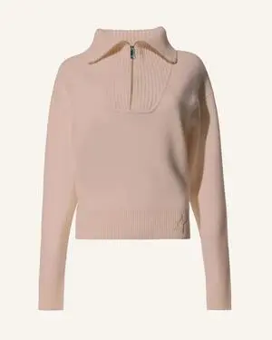 Perfect Moment Half Zip Wool & Cashmere Top - Blush