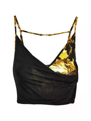 Versace Printed Draped Tank Top
