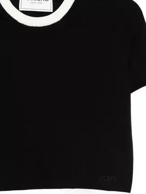 Iceberg Ribbed Trim Top - Black