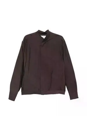 COSTUMEIN Base Otax Buttoned Collarless Shirt - Brown