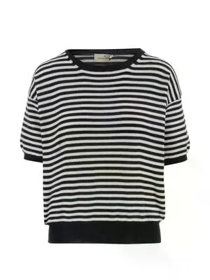 Bruno Manetti Striped Crew-neck Sweater - Black