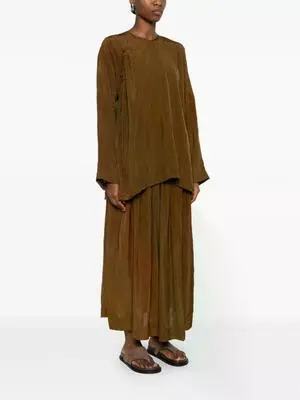 UMA WANG Tie-detailed Blouse - Brown