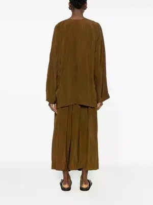 UMA WANG Tie-detailed Blouse - Brown
