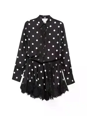 Sportmax Polka Dot Lace Dress - Black