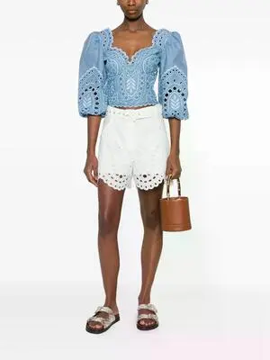 Charo Ruiz Ibiza Laced Puffed-sleeve Top