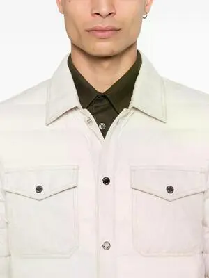 MOORER Buttoned Quilted Jacket - Neutrals