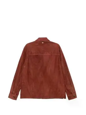 Agnona Pocket Leather Jacket - Brown
