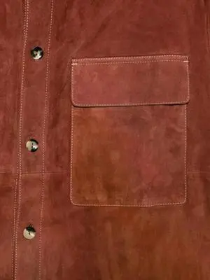 Agnona Pocket Leather Jacket - Brown