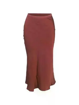 ANINE BING Silk Midi Skirt - Red