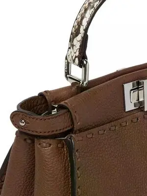 Fendi Mini Leather Peekaboo Tote