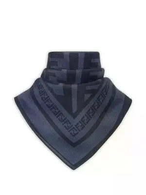 Fendi Logo-pattern Bandana Scarf - Blue