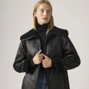 LEVI'S Faux Shearling Funnel Coat