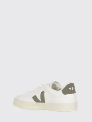 VEJA Campo Low Top Sneakers In O.t. Leather With Contrast Logo - Kaki