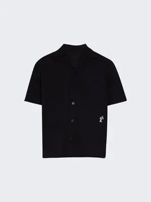 Rhude Camp Collar Logo Shirt And White - Black
