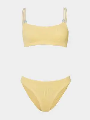 Hunza G Cassie Beaded Bikini - Butter