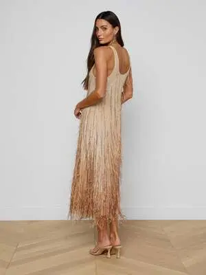 L'Agence Prince Embellished Feathered Dress