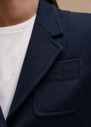 ME+EM Herringbone Fitted Crop Jacket