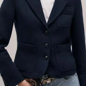 ME+EM Herringbone Fitted Crop Jacket