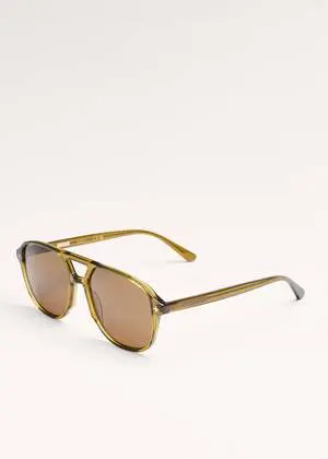 ME+EM Acetate Aviator Sunglasses - Olive