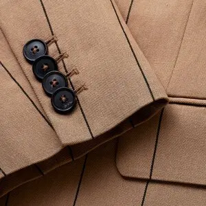 ME+EM Pinstripe Notched Lapel Blazer - Tan/black