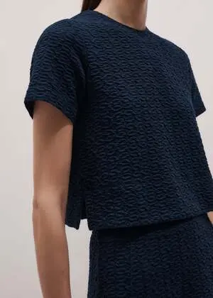 ME+EM Jacquard Short Sleeve Top