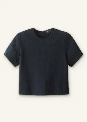 ME+EM Jacquard Short Sleeve Top
